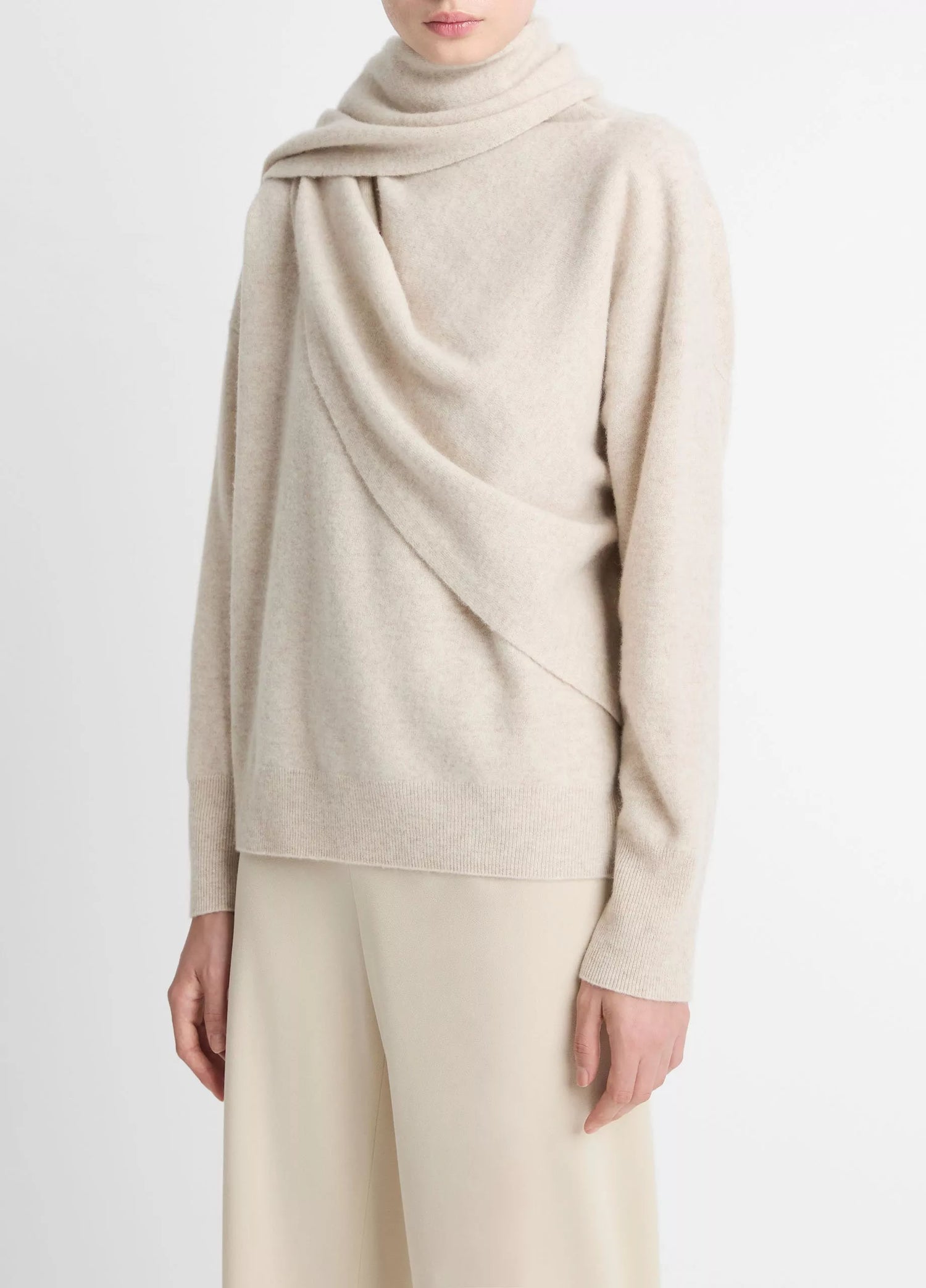 Vince: Draped Crew Neck Sweater, Cream – My o My