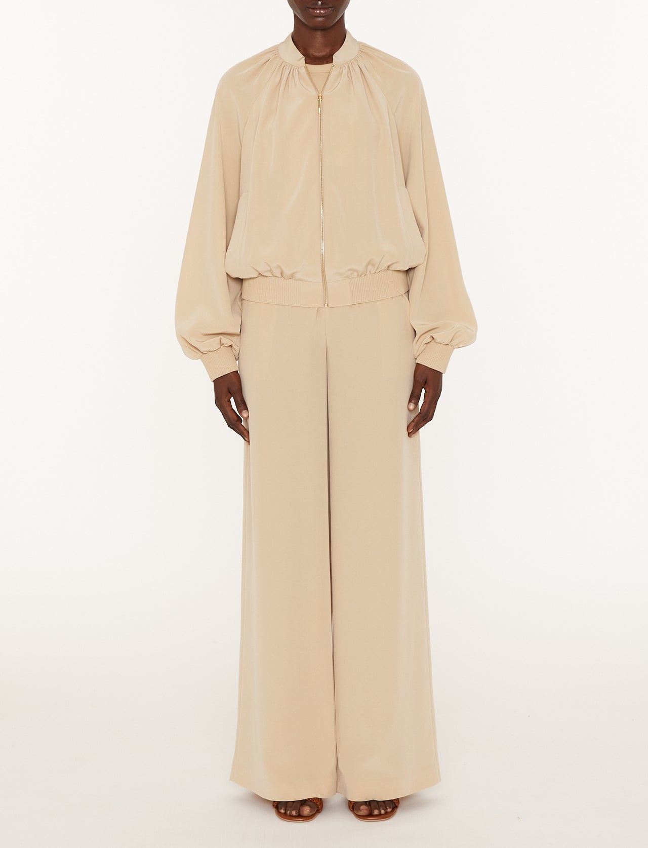 Joseph: Mira jacket satin twill, beige – My o My